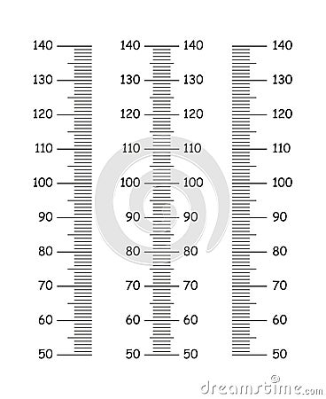 Kids Height Chart From 50 To 140 Centimeters Set. Template For Wall ...