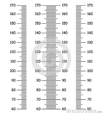 Height Charts From 60 To 170 Centimeters Set. Templates For Wall Growth ...
