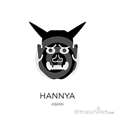 Hannya Icon In Trendy Design Style. Hannya Icon Isolated On White ...