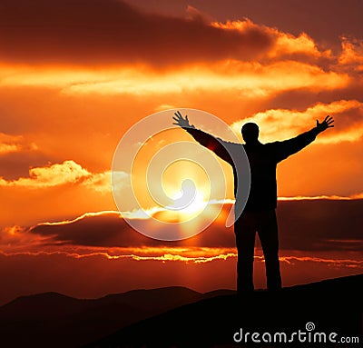 Happiness Man On Sunset Stock Photos - Image: 2035243