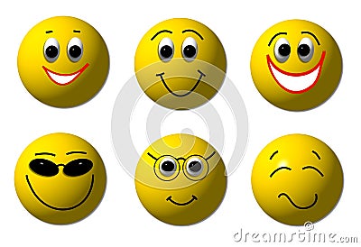 Happy 3D Smileys Stock Photos - Image: 8760263