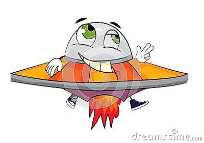 Happy Alien Ship Cartoon Stock Illustration | CartoonDealer.com #49293571