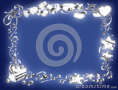Happy Birthday Frame - Blue Royalty Free Stock Images - Image: 7577329