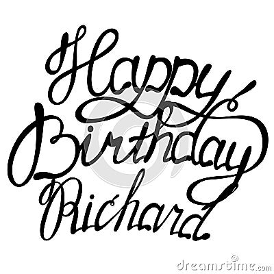 Happy Birthday Richard Name Lettering Vector Illustration ...