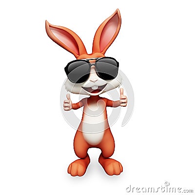 Happy Bunny Thumb Up With Sunglass Royalty Free Stock Image - Image ...