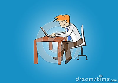 Man and computer stock vector. Illustration of businessman - 41308227
