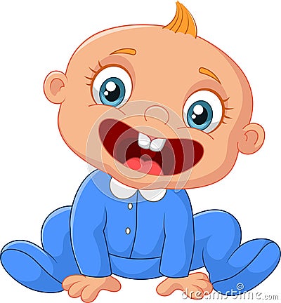 Happy Cartoon Baby Boy Stock Vector - Image: 51245241