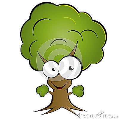 Happy Cartoon Tree Stock Images - Image: 13235304