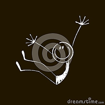 Happy Chalk Drawn Stick Figure 3 Cartoon Vector | CartoonDealer.com ...