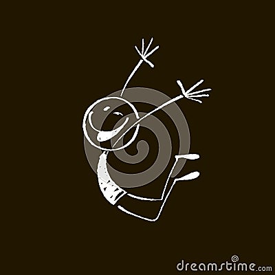Happy Chalk Drawn Stick Figure 2 Cartoon Vector | CartoonDealer.com ...