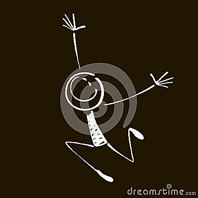 Happy Chalk Drawn Stick Figure 5 Vector Illustration | CartoonDealer ...