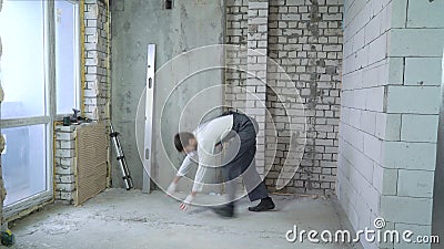 Happy Cheerful Young Builder Dancing at Construction Site Stock Video ...