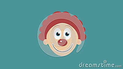 Happy Clown Face Flat Design Animation Icon Stock Footage - Video of ...