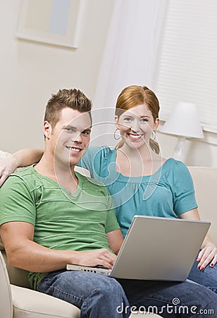 Couple Looking at Computer Screen Stock Photo - Image of commerce ...