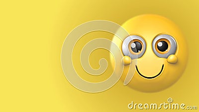 Happy Emoji on Yellow Gradient Background 4K Loop Stock Footage - Video ...