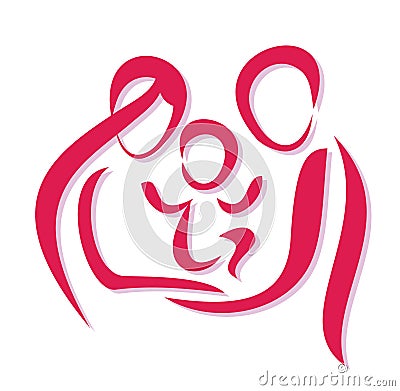 Happy Family Symbol Cartoon Vector | CartoonDealer.com #22638171