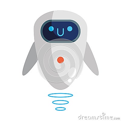 Happy Floating Ai Robot Vector Illustration | CartoonDealer.com #288811900