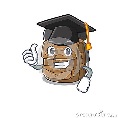 Happy Hiking Backpack Scroll Wearing A Black Graduation Hat Vector ...