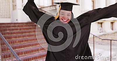 Happy Hispanic Woman College Graduate Stock Video - Video of hope ...