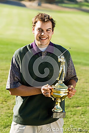 Happy Man Holding Trophy Stock Photography | CartoonDealer.com #29646380