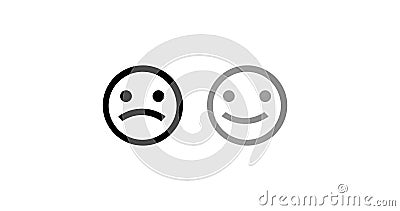 Happy, Neutral And Sad Emoji Icon. Icon Set Vector Illustration In ...