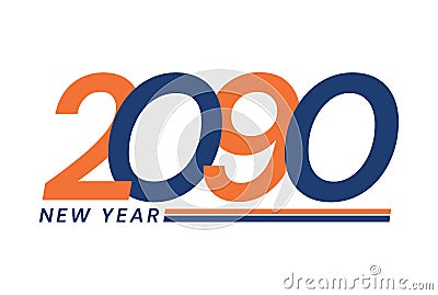 Happy New Year 2090 Logo Design, New Year 2090 Text Design Isolated On ...