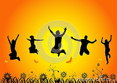 Happy People Jumping Stock Photos - Image: 2473863