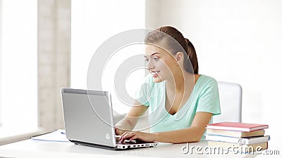 Happy Student Working with Laptop Stock Footage - Video of learning ...