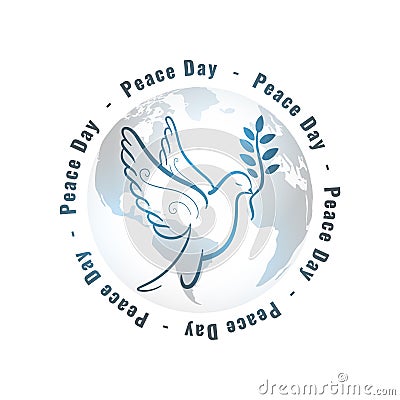 Happy 21th September Template With Bird In Silhouette Style Vector ...