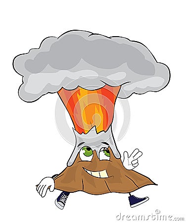 Sad volcano cartoon stock illustration. Illustration of lava - 49199678