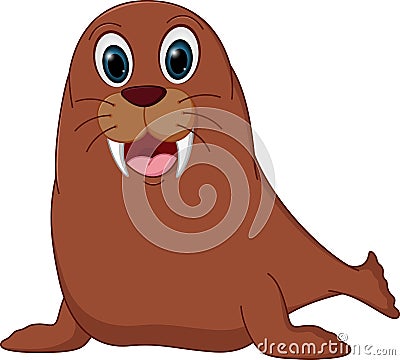 Happy Walrus Cartoon Stock Vector - Image: 48296099