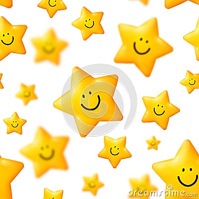 Happy Yellow Stars Vector Seamless Pattern Stock Vector - Image: 45607765