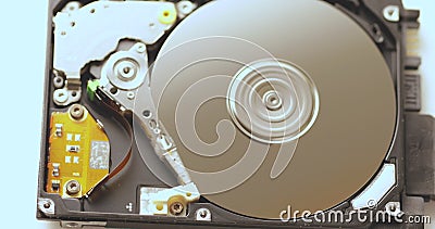 The Hard Disk Head Reads the Data, Top View. Stock Footage - Video of ...