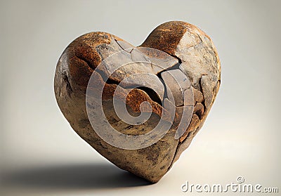 Harsh Stone Heart On A Uniform Background Royalty-Free Stock Image ...