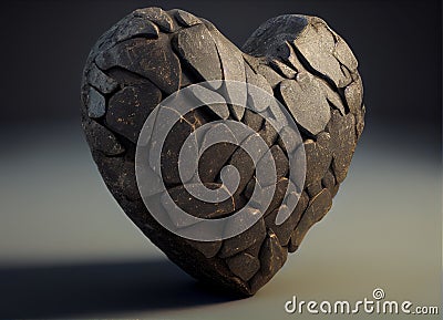 Harsh Stone Heart On A Uniform Background Royalty-Free Stock Image ...