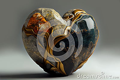 Harsh Stone Heart On A Uniform Background Stock Photo | CartoonDealer ...