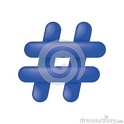 Hash Symbol Blue Color Icon Cartoon Vector | CartoonDealer.com #340583975