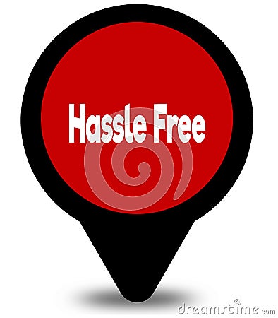HASSLE FREE On Red Location Pointer Illustration | CartoonDealer.com ...