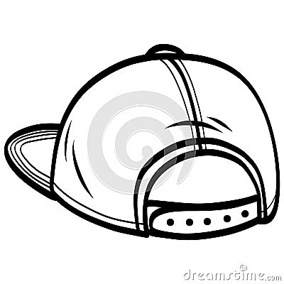 Hat Backward Outline Drawing Vector Illustration | CartoonDealer.com ...