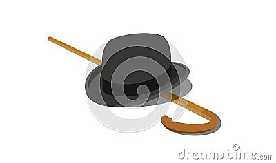 Hat And Stick Vector Illustration | CartoonDealer.com #34546512