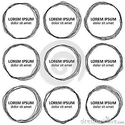 Hatching Circle Frames Cartoon Vector | CartoonDealer.com #135165177
