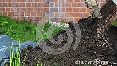 Havy Duty Dump Truck Dumping Soil Stock Video - Video of drop, ground ...