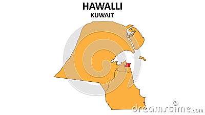Hawalli Map In Kuwait. Vector Map Of Kuwait. Regions Map Of Kuwait | CartoonDealer.com #320787656