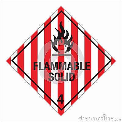 Hazardous HAZMAT Material Label IATA Transportation Subclass 4.1 ...