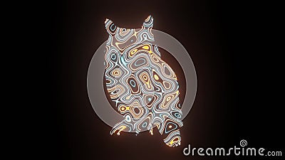 HD Video Animation of Beautiful Texture or Pattern Formation on the Owl ...