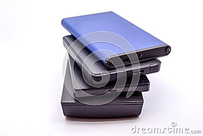 HDD - Stack Of Portable Hard Disk Drives Isolated On White Background ...