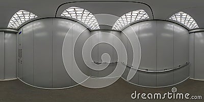 360 Hdri Panorama Inside Interior Of Metal Service Elevator Lift Room ...
