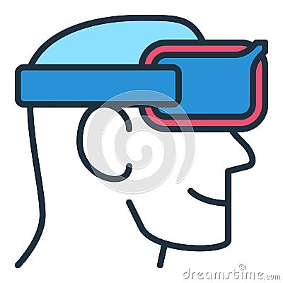 Head With FPV Drone Goggles Vector Concept Colored Icon | CartoonDealer ...