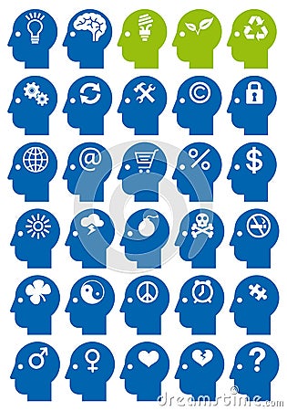 Head Icon Set, Vector Royalty Free Stock Photography - Image: 23345307