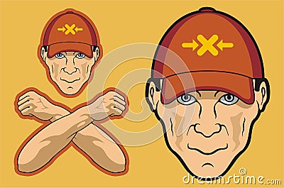 Head Of A Man In A Baseball Cap Cartoon Vector | CartoonDealer.com ...